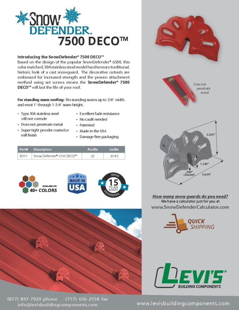 Snow Defender 7500- Powder Coated Snow Guard - Mid-Michigan Metal Sales